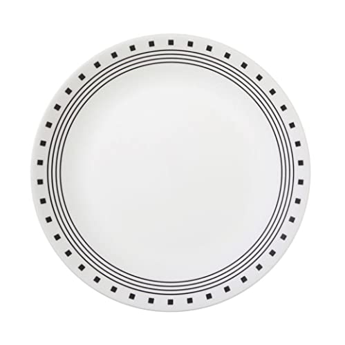 Corelle Livingware City Block 10-1/4" Dinner Plate (Set of 8),Dotted