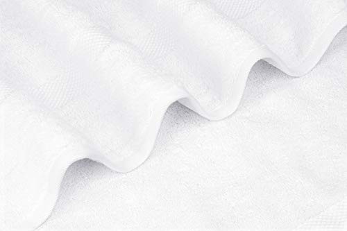 Luxury White Bath Towels Large - Circlet Egyptian Cotton | Highly Absorbent Hotel spa Collection Bathroom Towel | 30x56 Inch | Set of 2