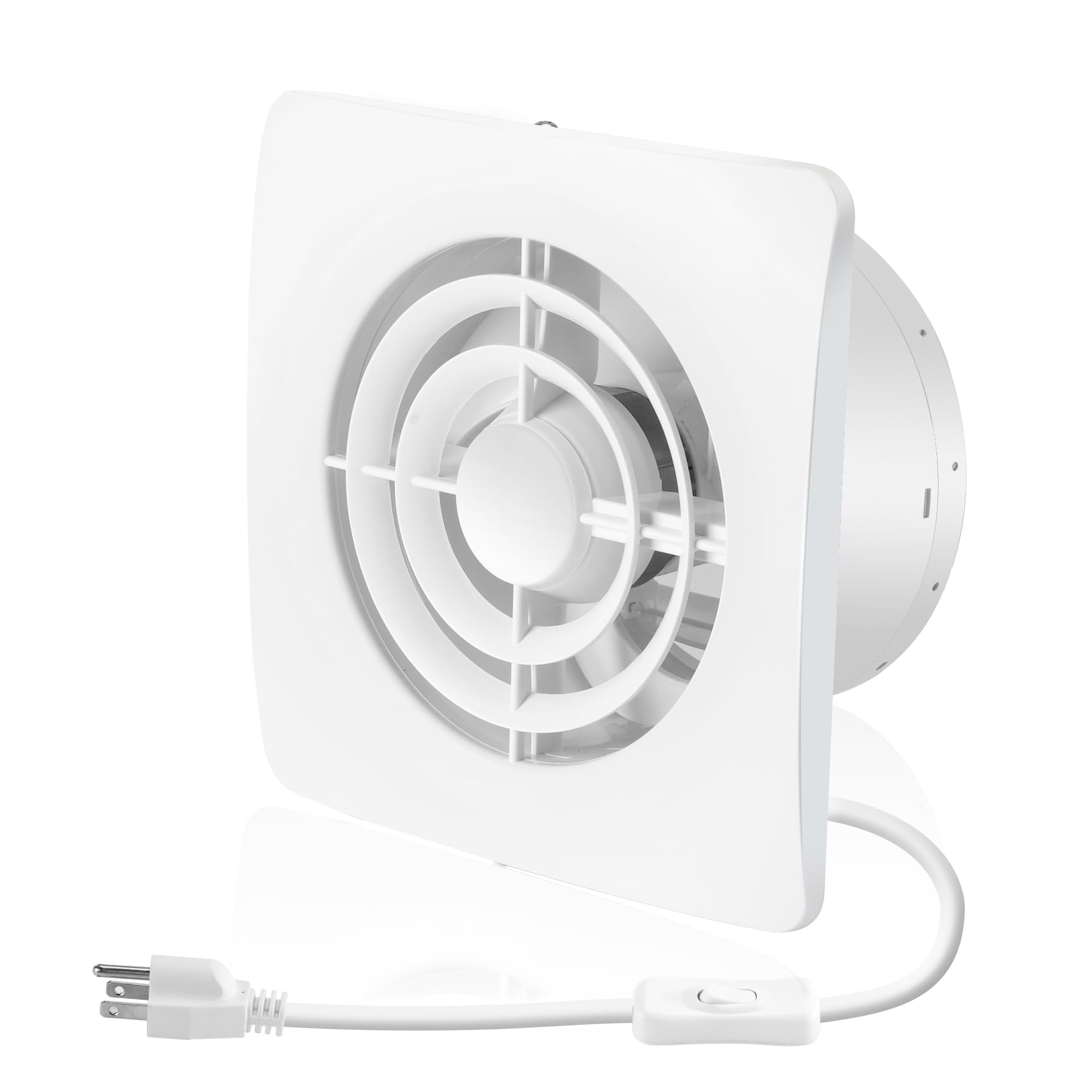 Fanspex 4-in Window Exhaust Fan for Bathroom, 12W Wall Mount Small Ventilation Fan for Kitchen Garage, 42dB Low Noise, 66CFM Air-flow, 5 ft Long Cord