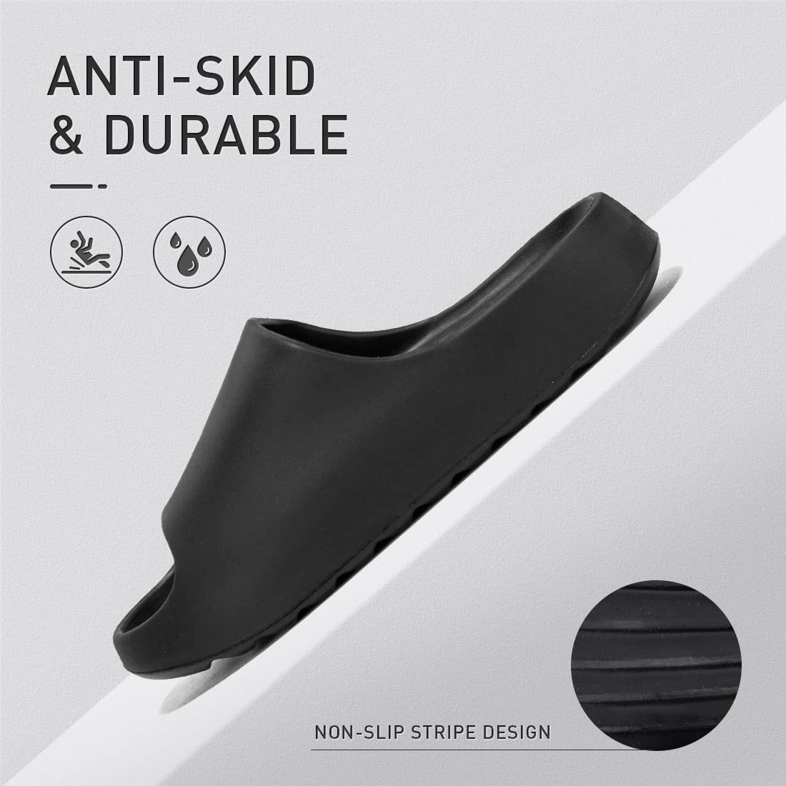 Cloud Slides for Women and Men, Pillow Slippers, Non-Slip Quick Drying Soft Lightweight Shower Shoes, Thick Sole Open Toe Slides Sandals for Indoor & Outdoor