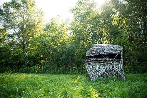 Muddy Outdoors Infinity Camo Shadow Mesh Windows Black Backed Water Resistant Heavy-Duty 600 Denier Fabric Ground Blind, 2-Person