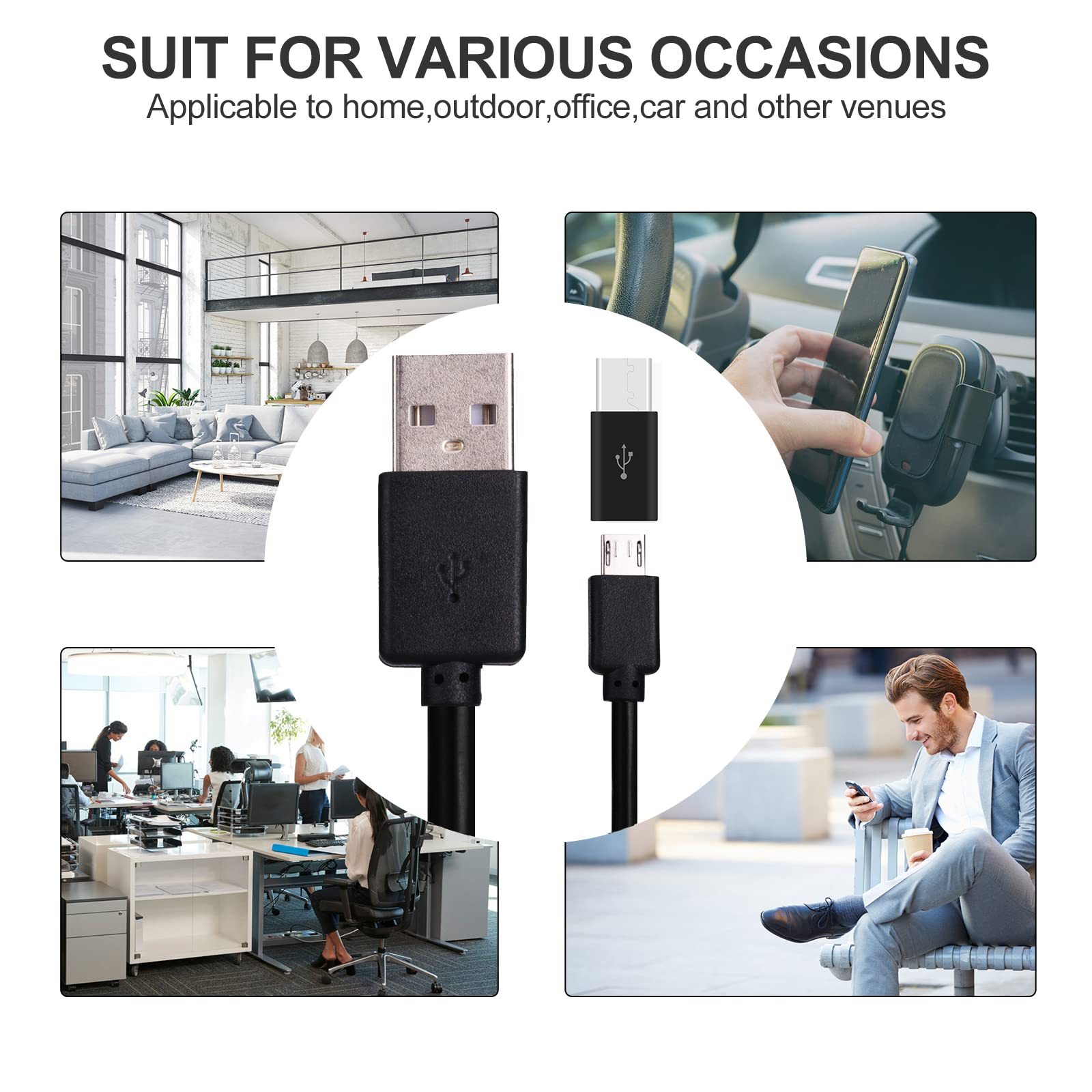 Compatible with Fire Charger Replacement for Kindle Fire 10-9th 11th Generation, 1st-12th Gen 2011-2022, Fire HDX 6" 7" 8.9" 9.7", Compatible with Samsung Galaxy Tab Power Adapter Data Cable
