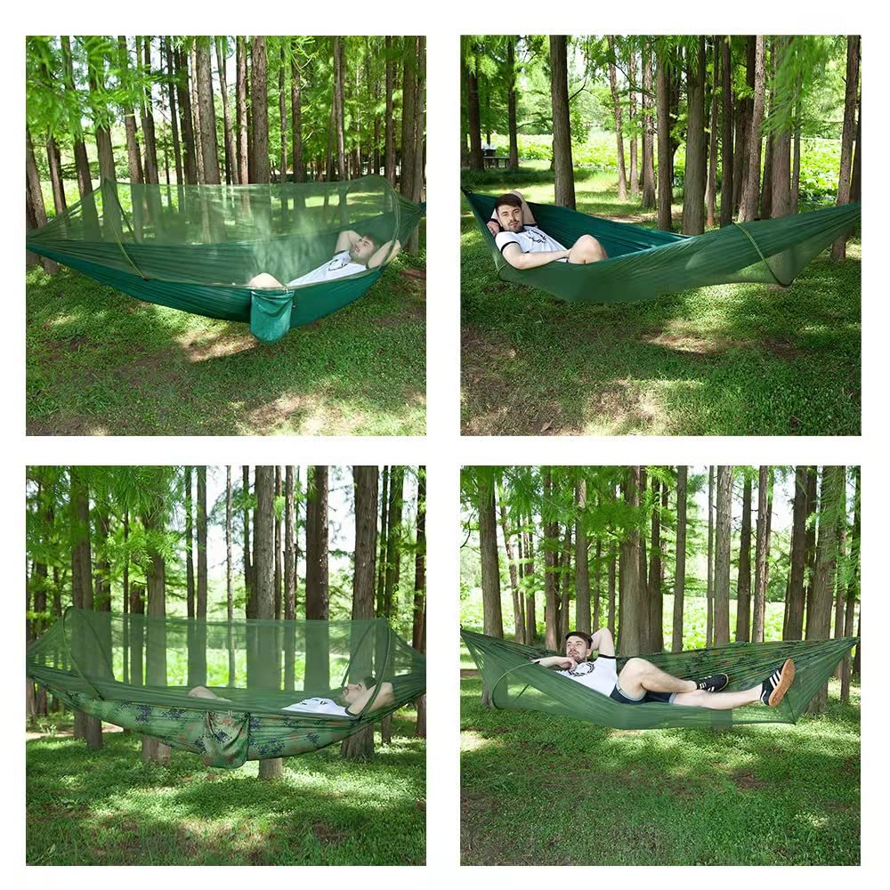 Camping Hammock with Mosquito Net and Rain Fly - Travel Hammock Bug Net - Hammock Tent for Outdoor Hiking Backpacking Travel Camping Accessories and Camping Gear…