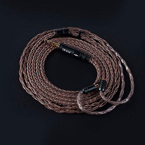 KBEAR 16 Core Upgrade 2 Pin Earphone Cable,HiFi in Ear Monitor Replacement TRS Cable Pure Copper Extension Cable with 0.78mm 2 Pin for AS10 ZS10 ZST ZS6 C10 TRN V80 X6 (2 PIN 3.5mm,Dark)……