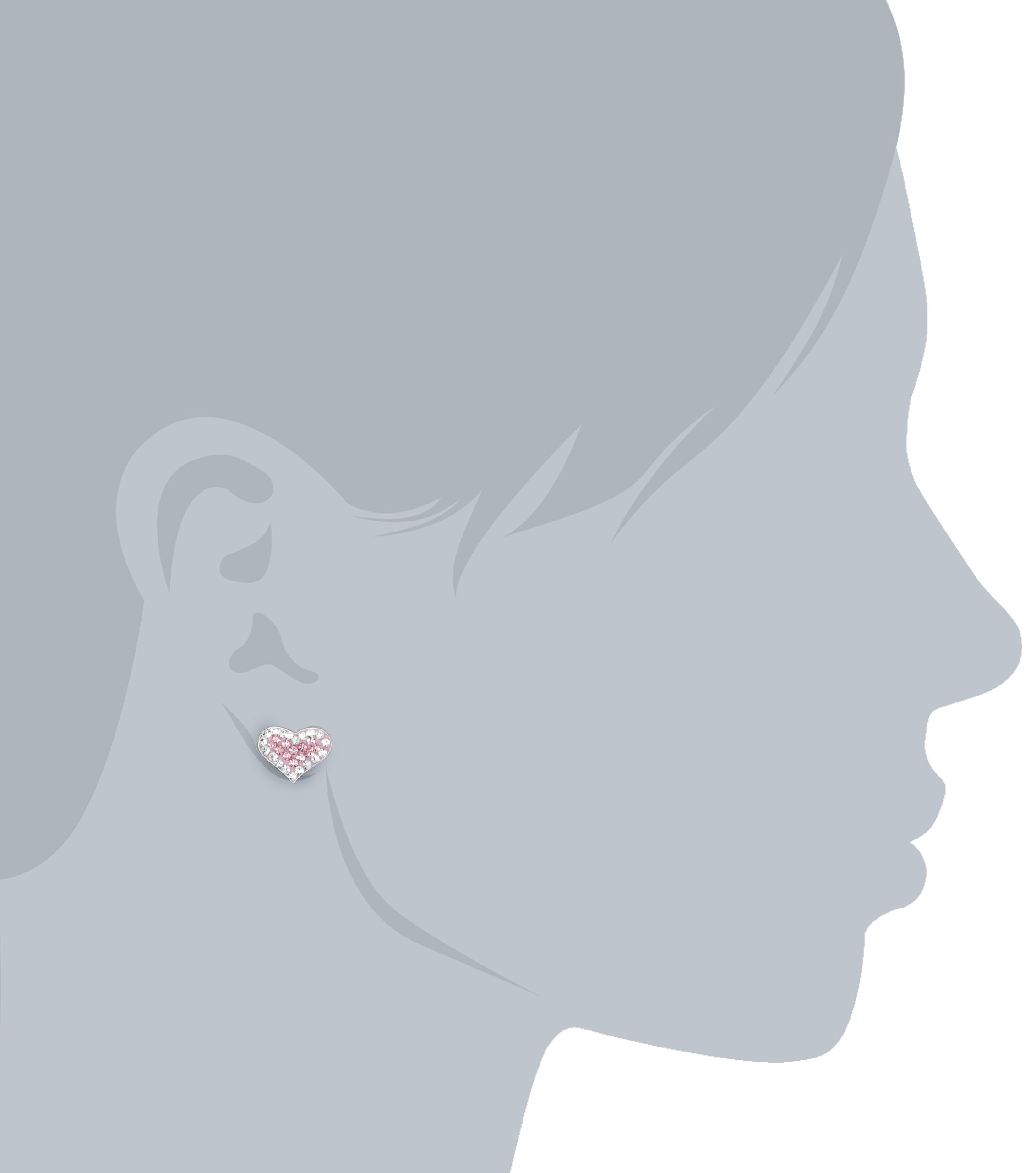 Betsey Johnson Pink Pave Heart Stud Earrings
