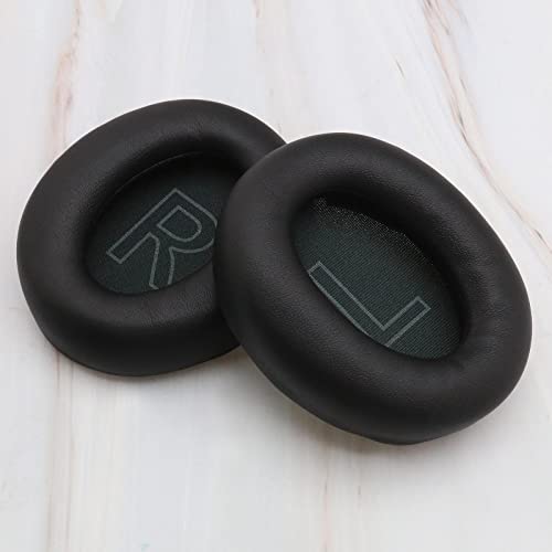 Micro Traders 1 Pair Earpads Ear Cushions Protein Leather Replacement Repair Parts Compatible with Anker Soundcore Life Q20 Q20BT Wireless Headphones Black