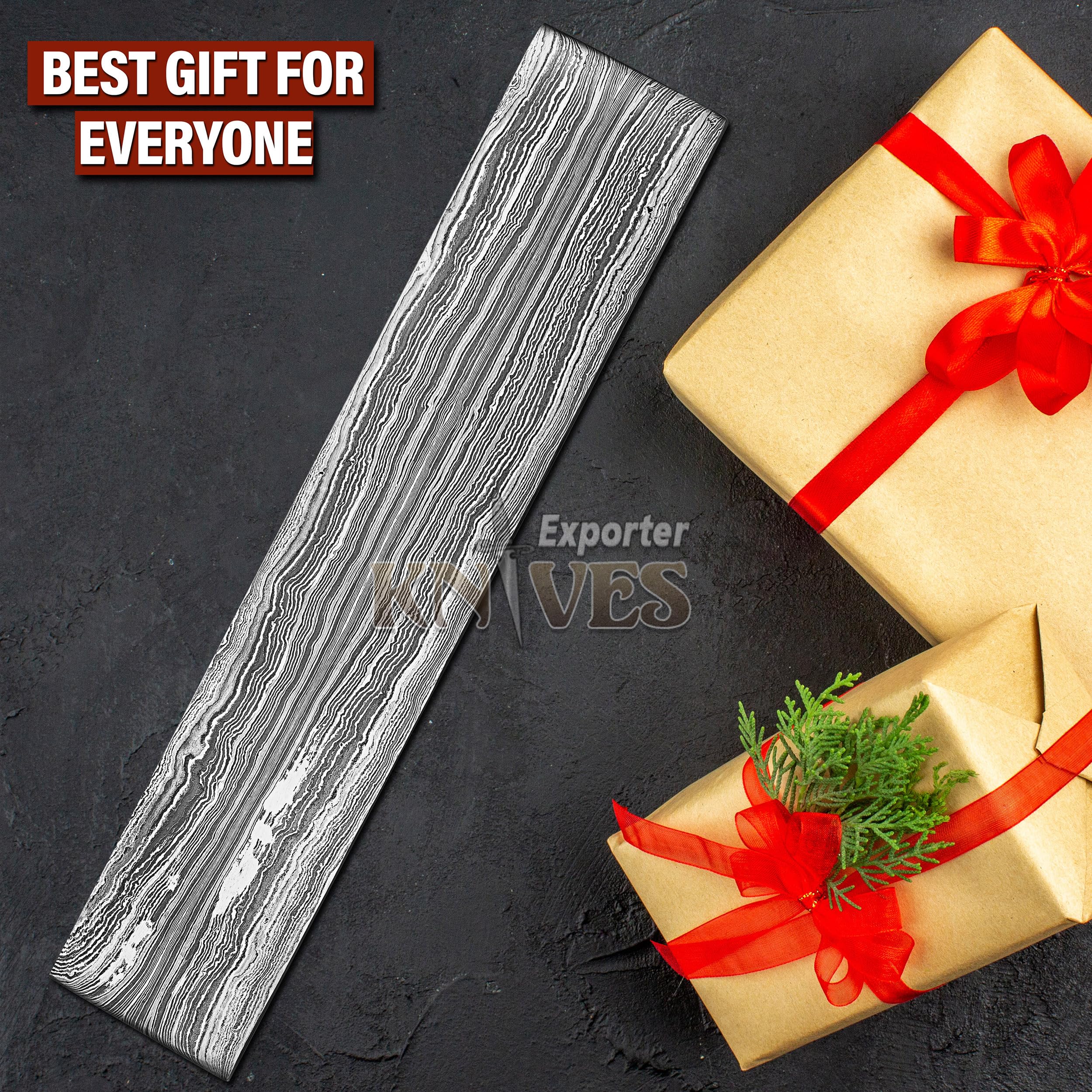 Handmade billet damascus steel billet Custom Hand Forged Damascus Steel Straight Line Billet for Knife Making