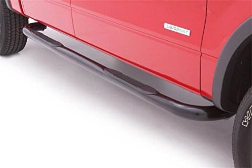 Lund 23090907 Black Steel 3" Round Bent Nerf Bars for 2009-2014 Ford F-150 SuperCrew (Including 2011-2014 Raptor)