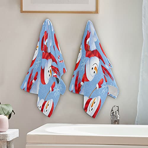 Christmas Snowman Dish Towels for Kitchen Set 2 Piece Microfiber Dish Cloths for Drying Dishes,Absorbent Kitchen Towels Christmas Snowman Tea Towels,3