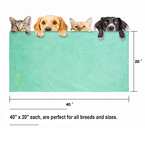 Microfiber Dog Towel, 3 Pack Large Pet Bath Towels 40″ x 20″, Quick Fast Drying Super Absorbent Lightweight Cat and Puppy Shower Essentials
