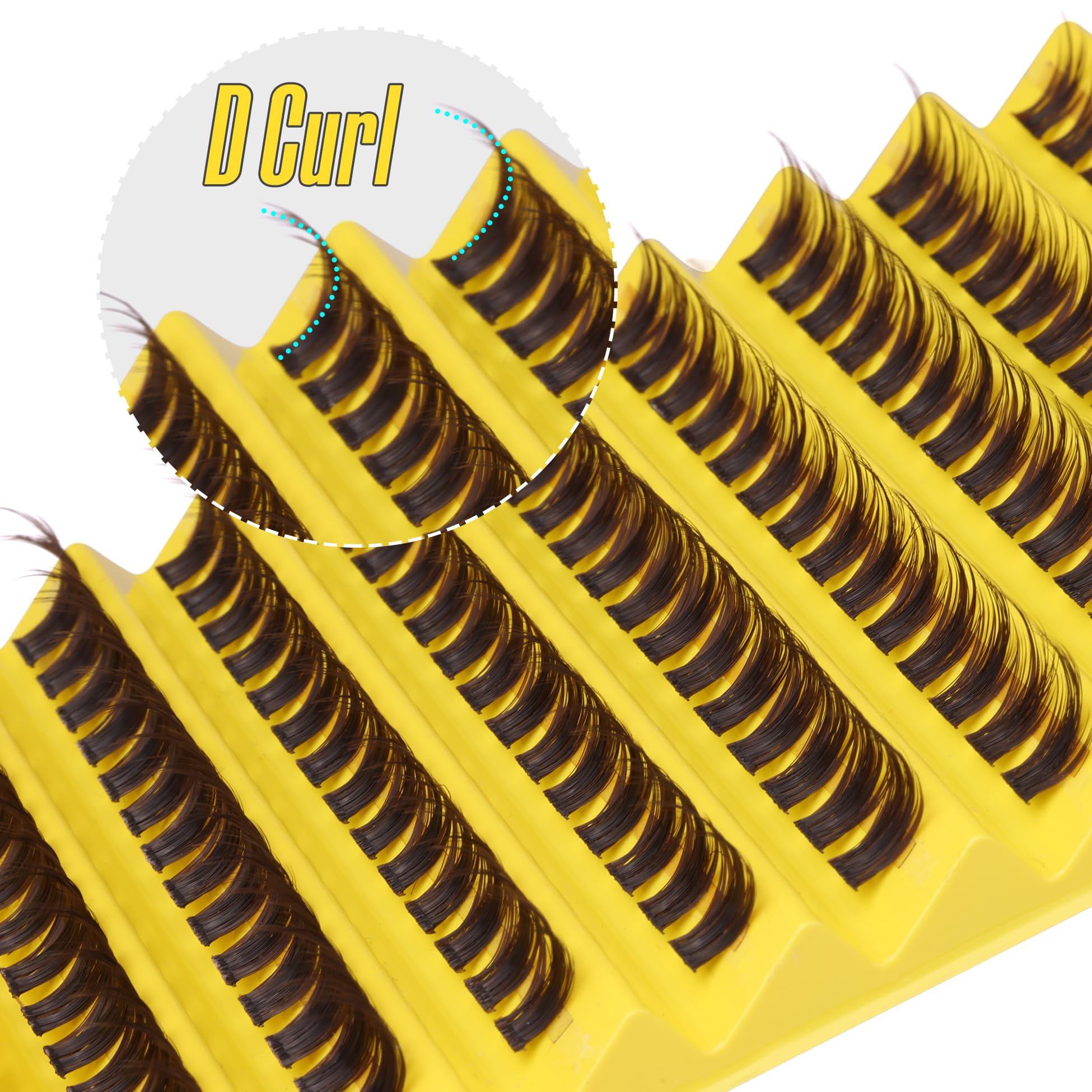 Brown Lash Clusters Individual Mixed Lengths Natural & Wispy Lash Extension DIY Brown Cluster Eyelashes 140Pcs (11C, 8-16MM)