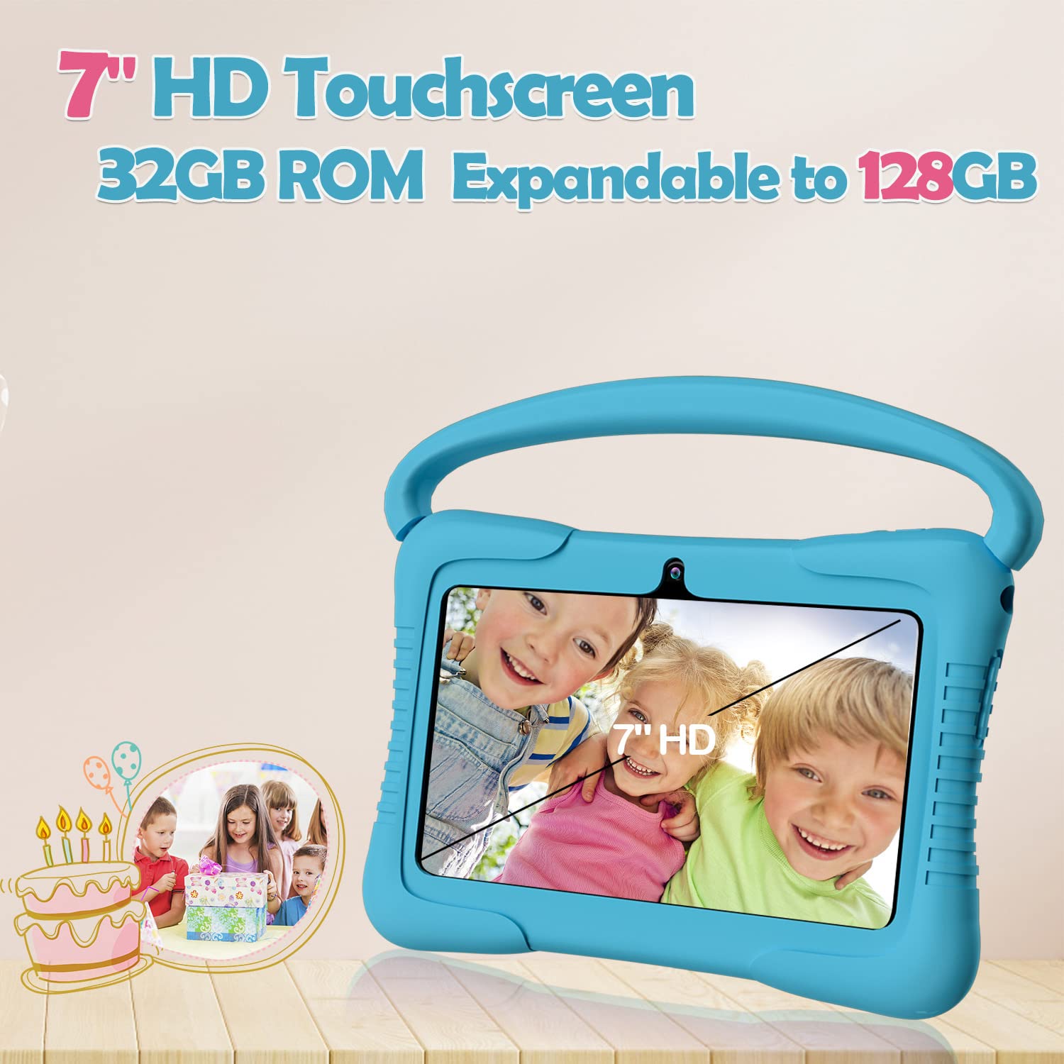 DOMATON 7' Kids Tablet, 23/3.9, K710 Blue