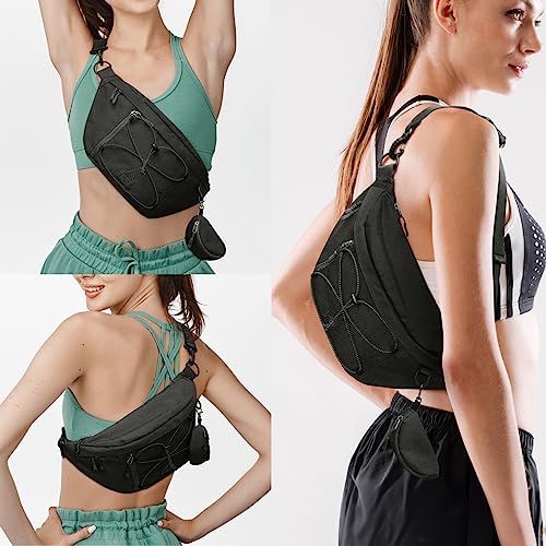 G4Free Sling Bag RFID Blocking Large Sling Backpack for Men Women Crossbody Chest Bag for Sports Hiking Traveling(Black)