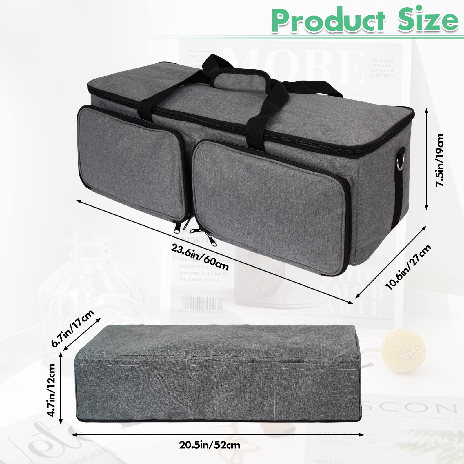 Carrying Bag for Cricut Maker with Dust Cover Compatible with Die Cut Machine, LASZOLA Double Layer Carrying Case Travel Storage Bag for Cricut Explore Air 2 and Silhouette Cameo 4 - Black