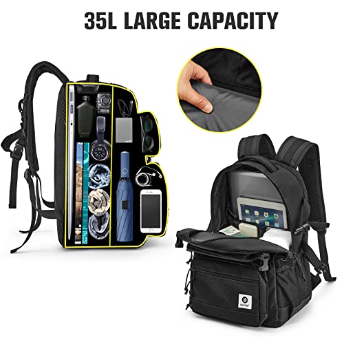 G4Free Travel Work Laptop Backpack for Men Women Heavy Duty Water Resistant Casual Business Daypack Fits 15.6 Inch(Black)