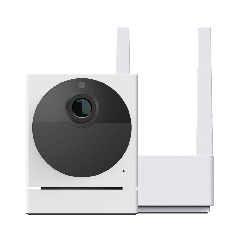 WYZE Cam Outdoor Starter Bundle (Includes Base Station and 1 Camera), 1080p HD Indoor/Outdoor Wire-Free Smart Home Camera with Night Vision, 2-Way Audio, Compatible with Alexa, White (Renewed)
