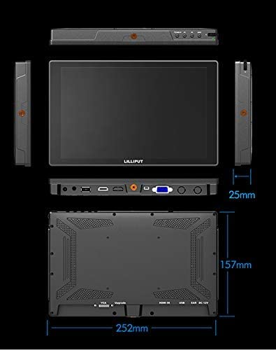 LILLIPUT FA1016/C 10.1" IPS FHD 1000:1 HDMI/VGA Supports 4K 30Hz Glass+Glass Technology Monitor (FA1016/C)
