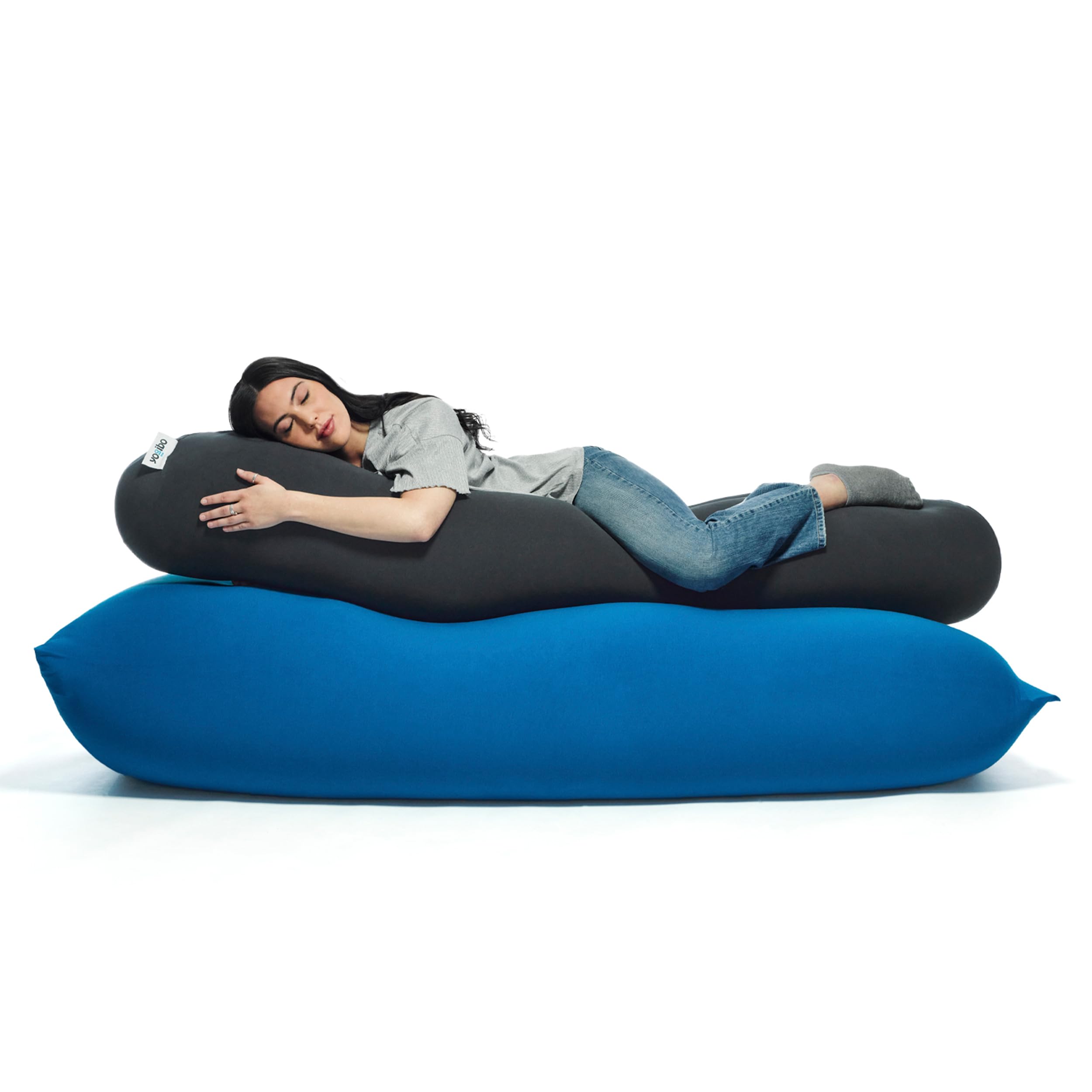 Yogibo Roll Long Full Body Pillow for Women and Men, Adults, for Back, Lumbar, Body Support, Side Sleeper, Maternity, Nursing, Pregnancy for Sleeping, Micro-Bead Filling, Dark Grey