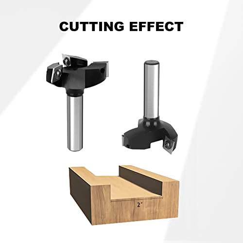 CNC Spoilboard Surfacing Router Bit, 1/2" Shank,3 Wing,2"Cutting Diameter.Adopt Carbide.Professional Woodworking Tools