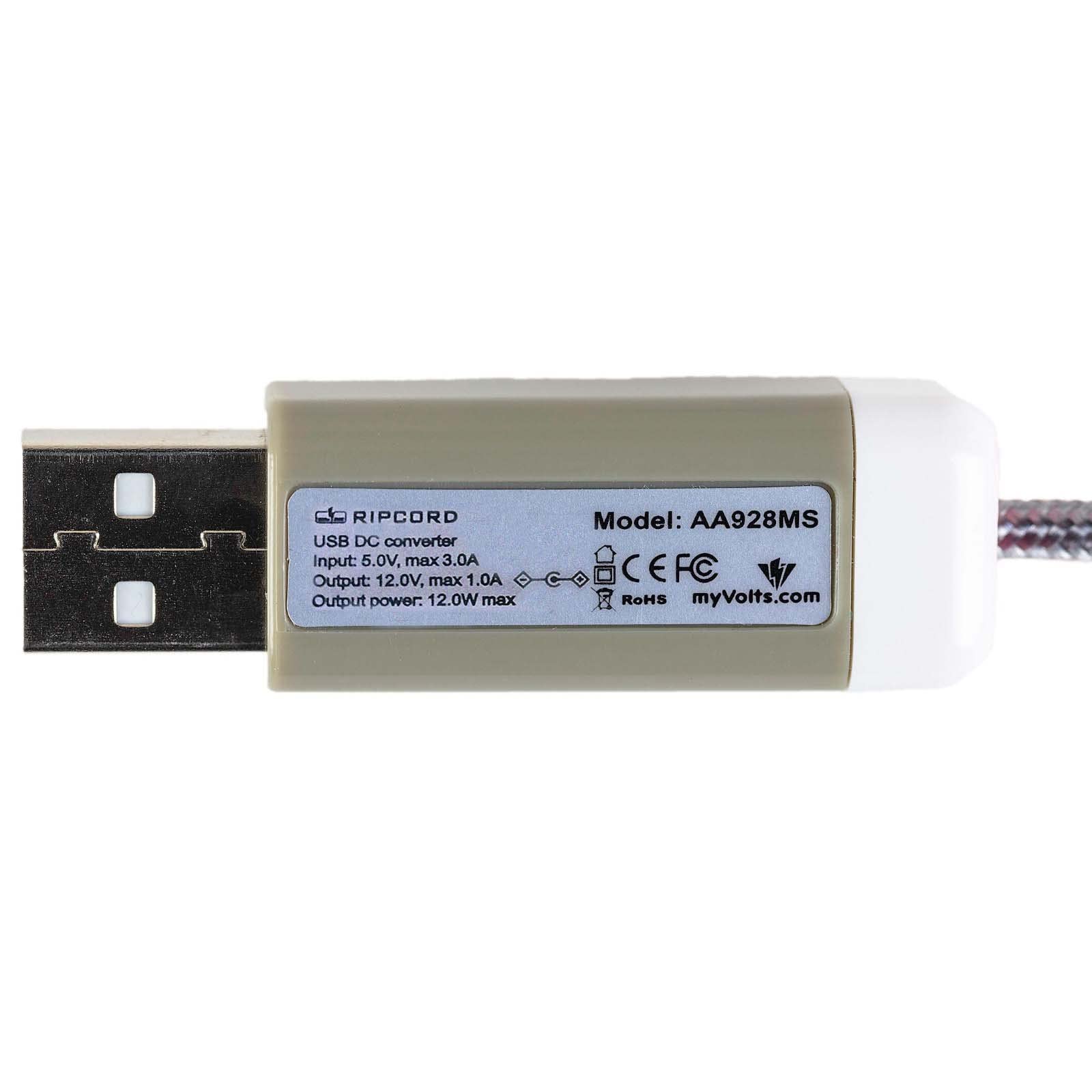 myVolts Ripcord USB to 12V DC Power Cable Compatible with Elektron Octatrack MKII Sampler