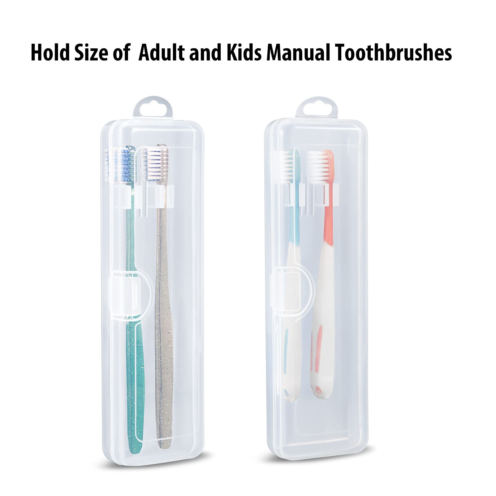 Dual Toothbrush Case for Travel,Toothbrush Container for Manual Tooth Brush for Adult and Kids Toothbrushes