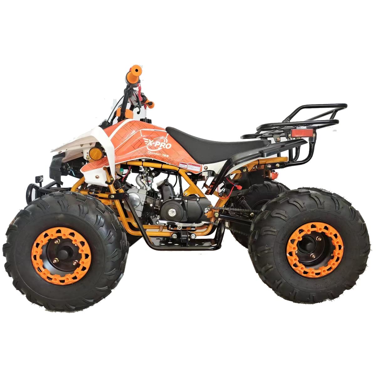 X-PRO 125cc ATV Quad Youth 4 Wheeler Adults ATVs Quads Middle Size 4 Wheelers (Orange)