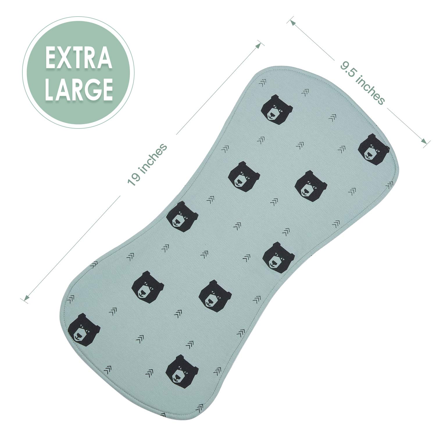 MiiYoung 5-Pack Baby Burp Cloths for Boys, Triple Layer, Organic Cotton, Soft and Absorbent Towel, Burping Rags for Newborns Set