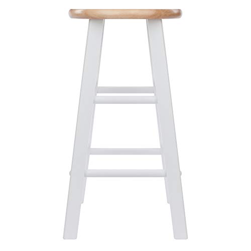 Winsome Element Counter Stools, Natural & White, 24", Walnut, 2 Piece Set