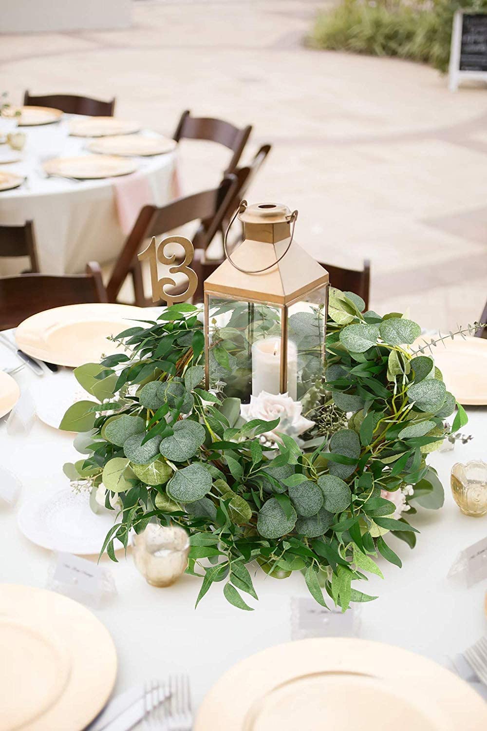 SOMYTING 2 PCS 6ft Artificial Eucalyptus Garland with Willow Leaves, Faux Greenery Garland Hanging Plants for Wedding Backdrop Arch Wall Garden Home Decor (Eucalyptus Willow Leaves, 2)