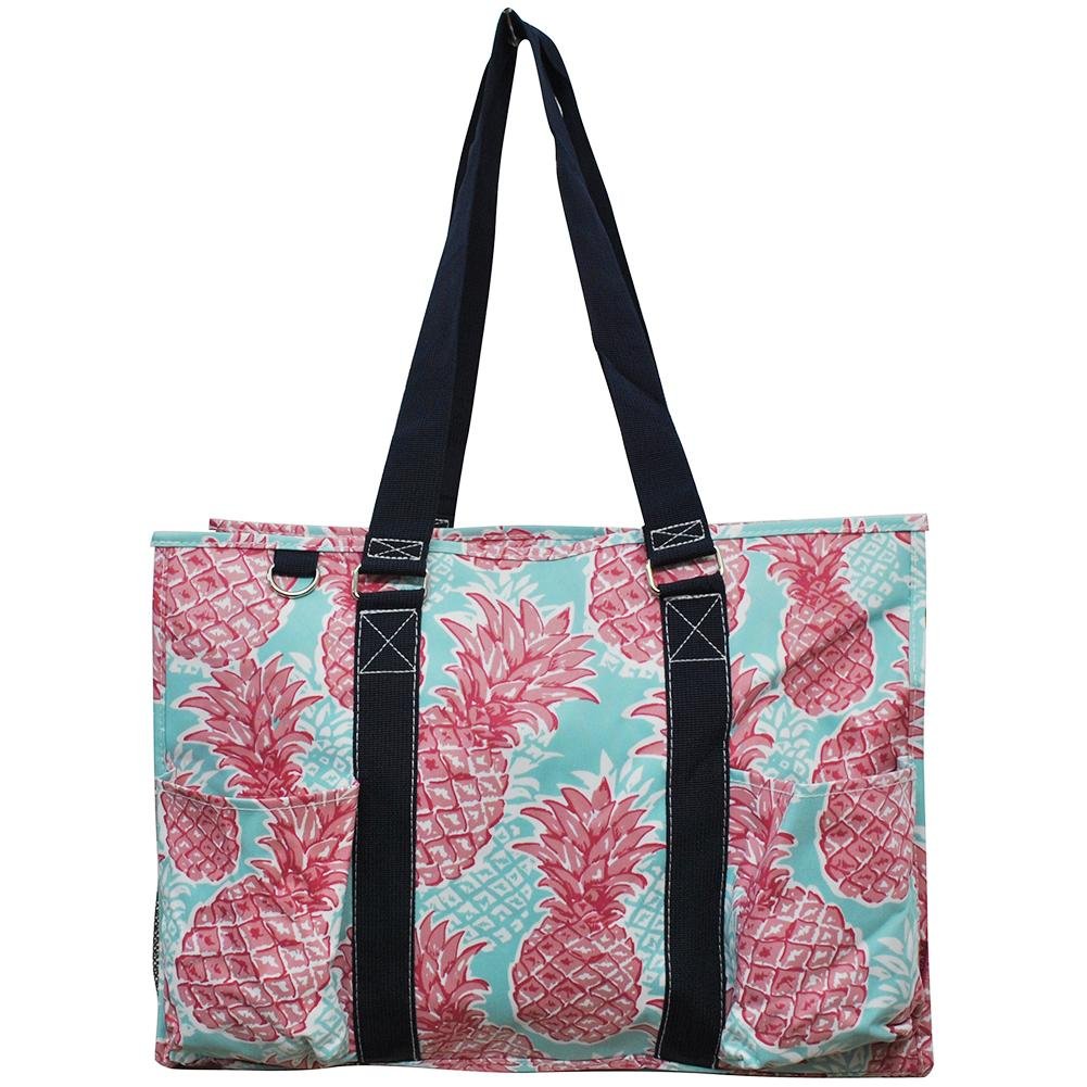 NGIL All Purpose Organizer 18" Large Utility Tote Bag 2018 Spring Collection (Summer Pineapple Navy)