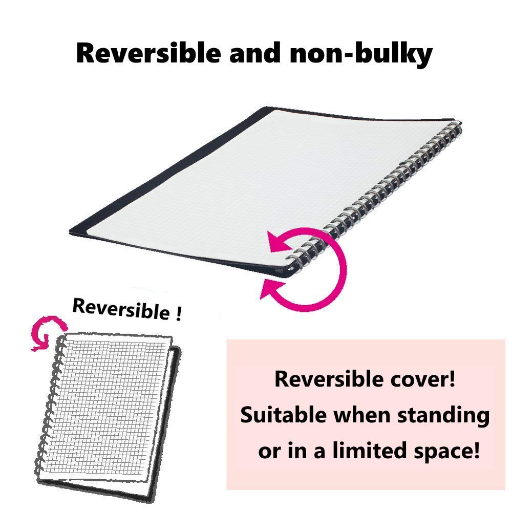 Campus Smart Ring Binder - B5-26 Rings/Light Pink, Light Blue, Vivid Pink, Lime Green, Clear and Pre-Dotted Loose Leaf Paper and Color Index and Original Sticky Note Set (5 Color)