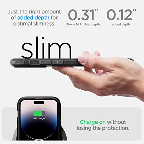 Spigen Tough Armor (MagFit) Compatible with MagSafe Designed for iPhone 14 Pro Max Case (2022) - Black