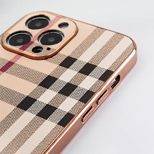 LINXUXIE Phone Case for Apple iPhone 13 Pro Max, Fashion Leather Phone Case, Soft TPU Drop Protection Shockproof Protective Phone Holder Women