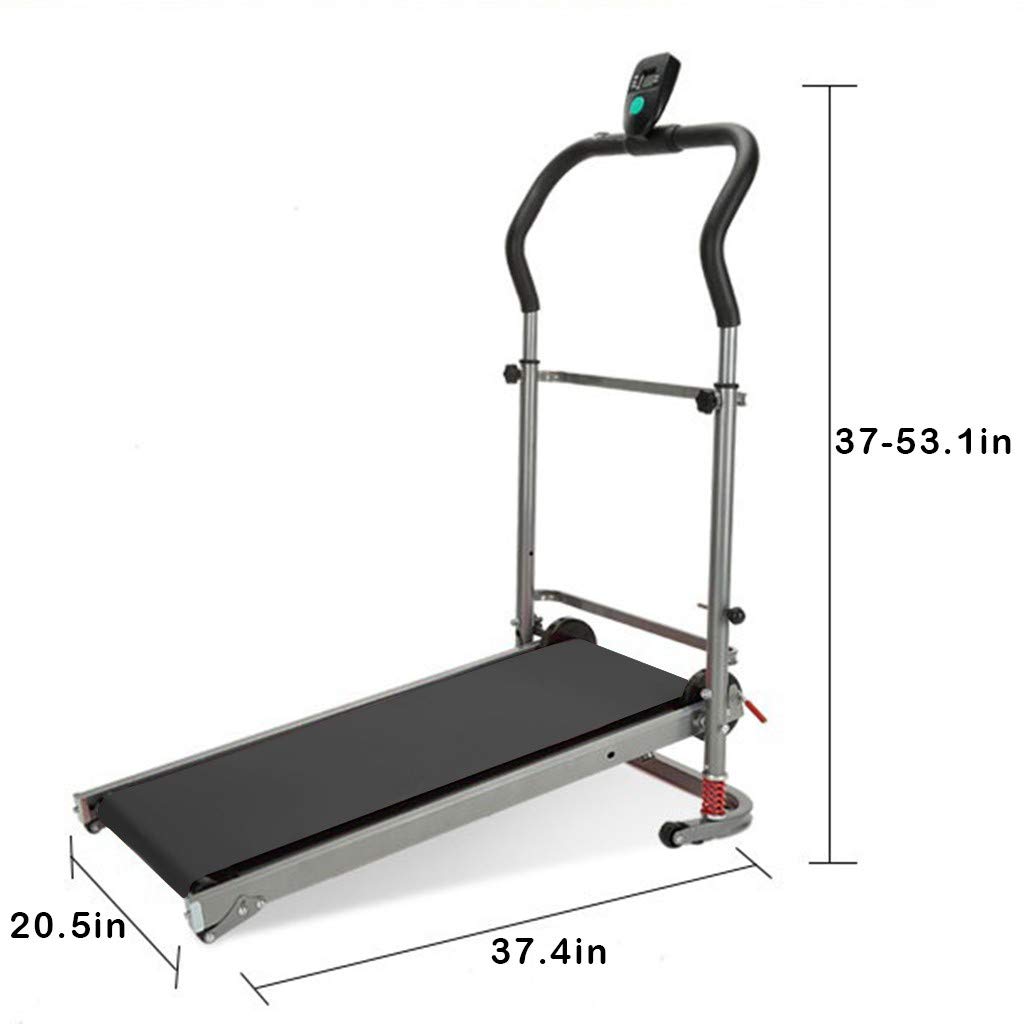 cobcob Running Machine, Folding Treadmill Easy Assembly Mechanical Folding Treadmill Ultra-Thin Portable for Home Gym Home Workouts, Jogging, Walking Exercise 53.1 x 37.4 x 20.5 inches (Black)