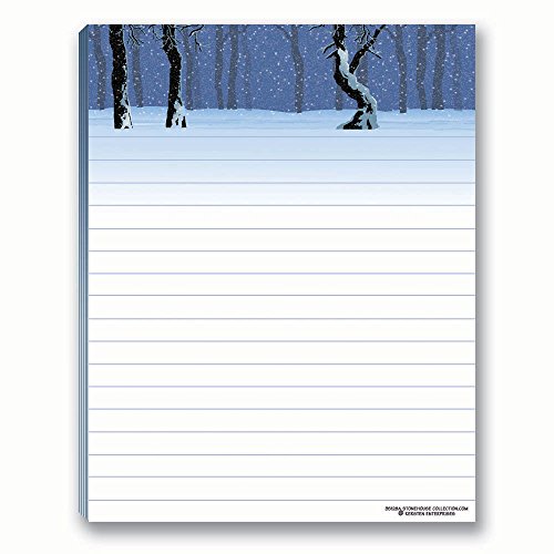 Winter Theme Notepads - 4 Assorted Note Pads - Winter Scene