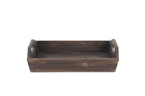Cheung's FP-3772B Deep Wooden Tray with Side Handles| Shabby Brown