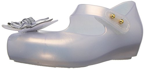 Mini Melissa Girls' Mini Ultragirl Fly Mary Jane Flat, Silver Pearl, 5 Regular US Toddler