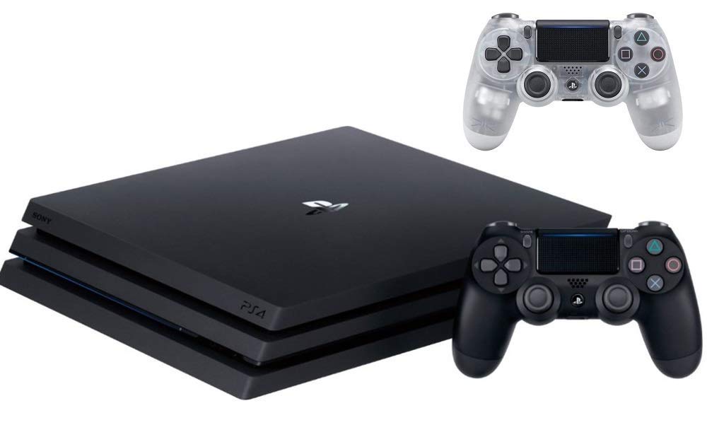 Sony PlayStation 4 Pro 1TB Console Bundle W / DualShock 4 Wireless Controller -Crystal | Blu-ray Disc Player | Wi-Fi | AMD Processor | HDMI Cable (Renewed)
