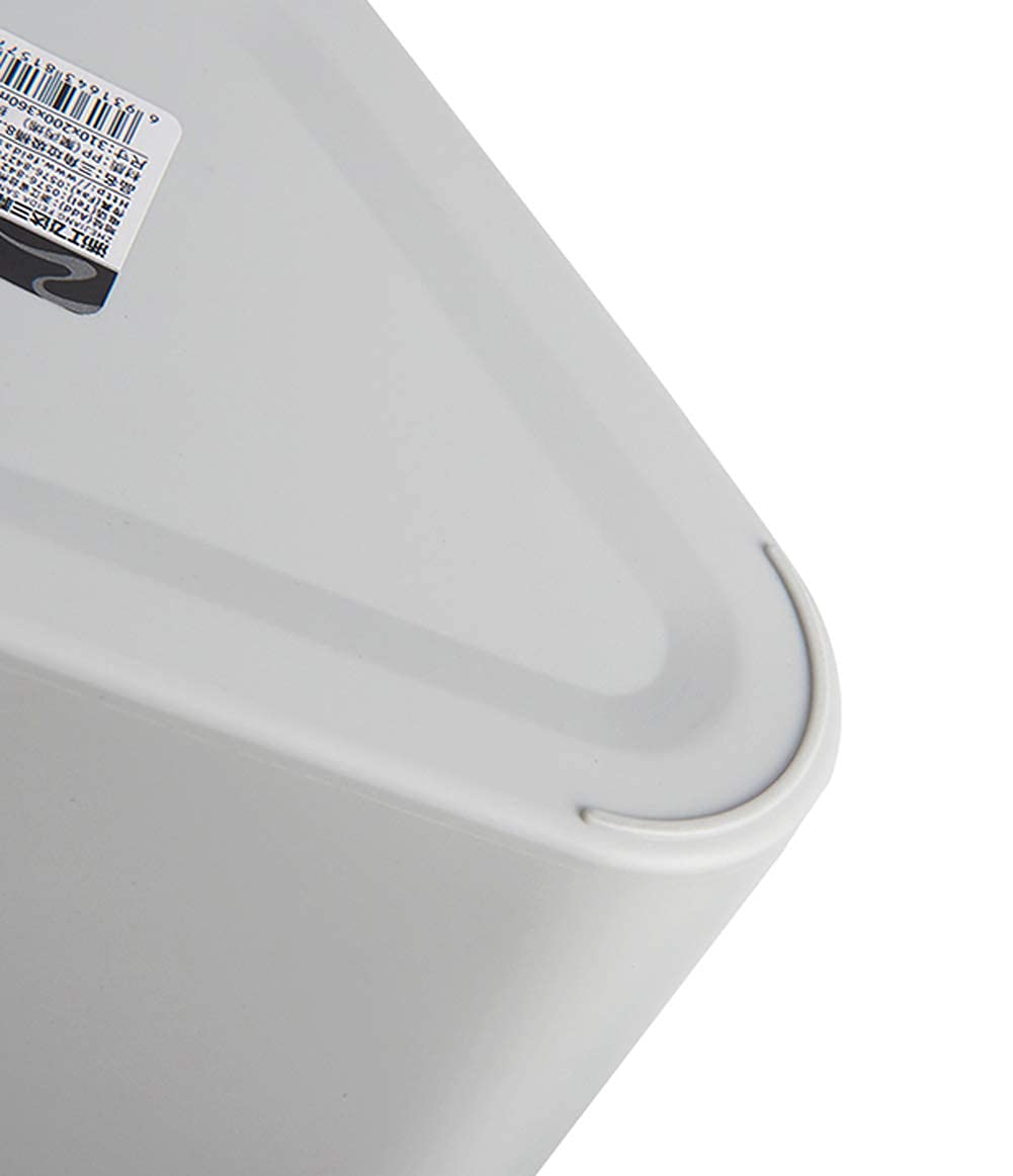 Happiness Decoration Plastic Triangle Garbage Can Without Lid Home Office Bathroom Trash Can Waste Paper Basket Wastebasket for Narrow Spaces Recycling Bins (White) …