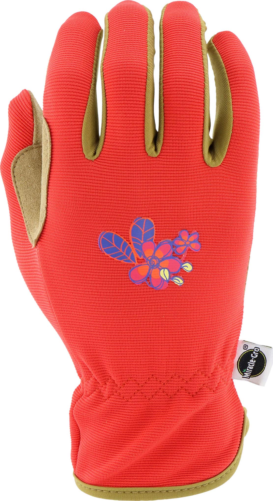 Miracle-Gro MG86201 Synthetic Leather Palm Gloves – [Orange, Medium/Large], Touchscreen Compatible