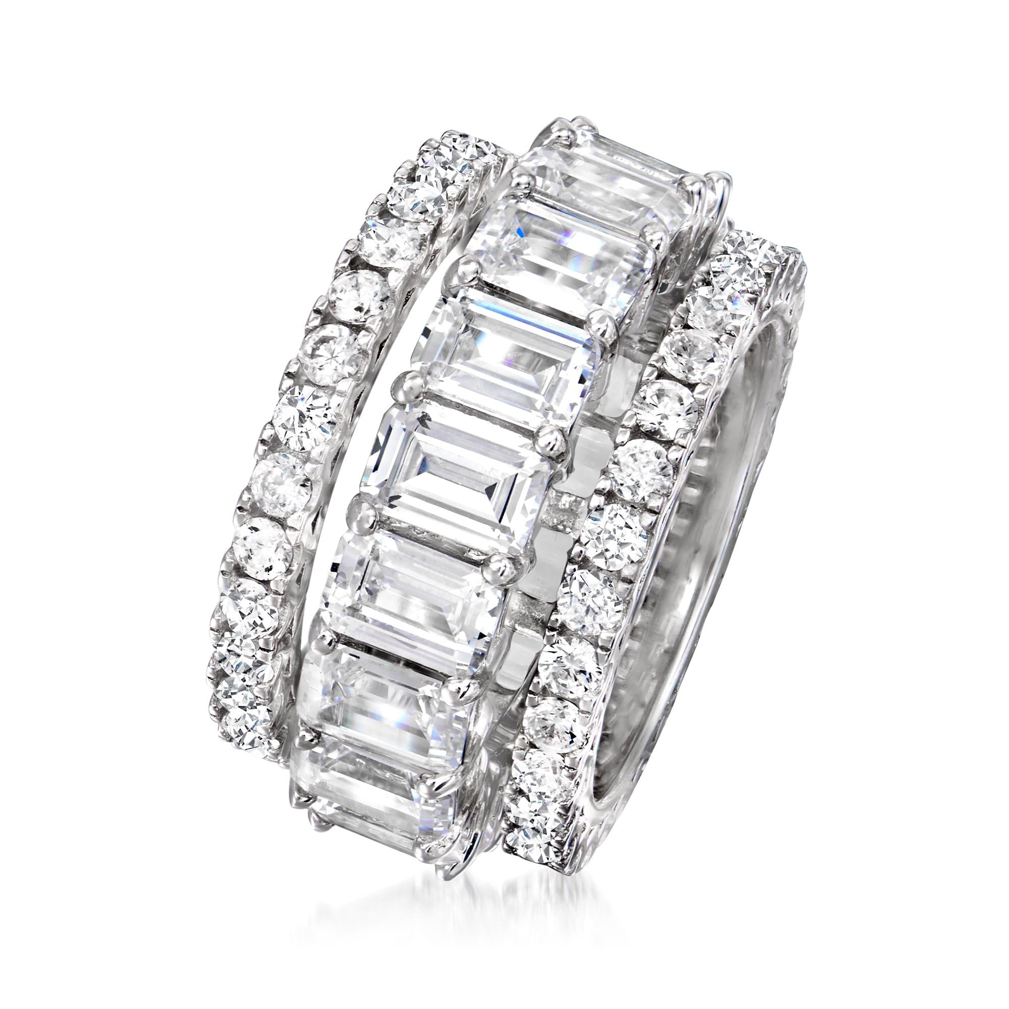 Ross-Simons 11.65 ct. t.w. CZ Jewelry Set: 3 Eternity Bands in Sterling Silver. Size 9