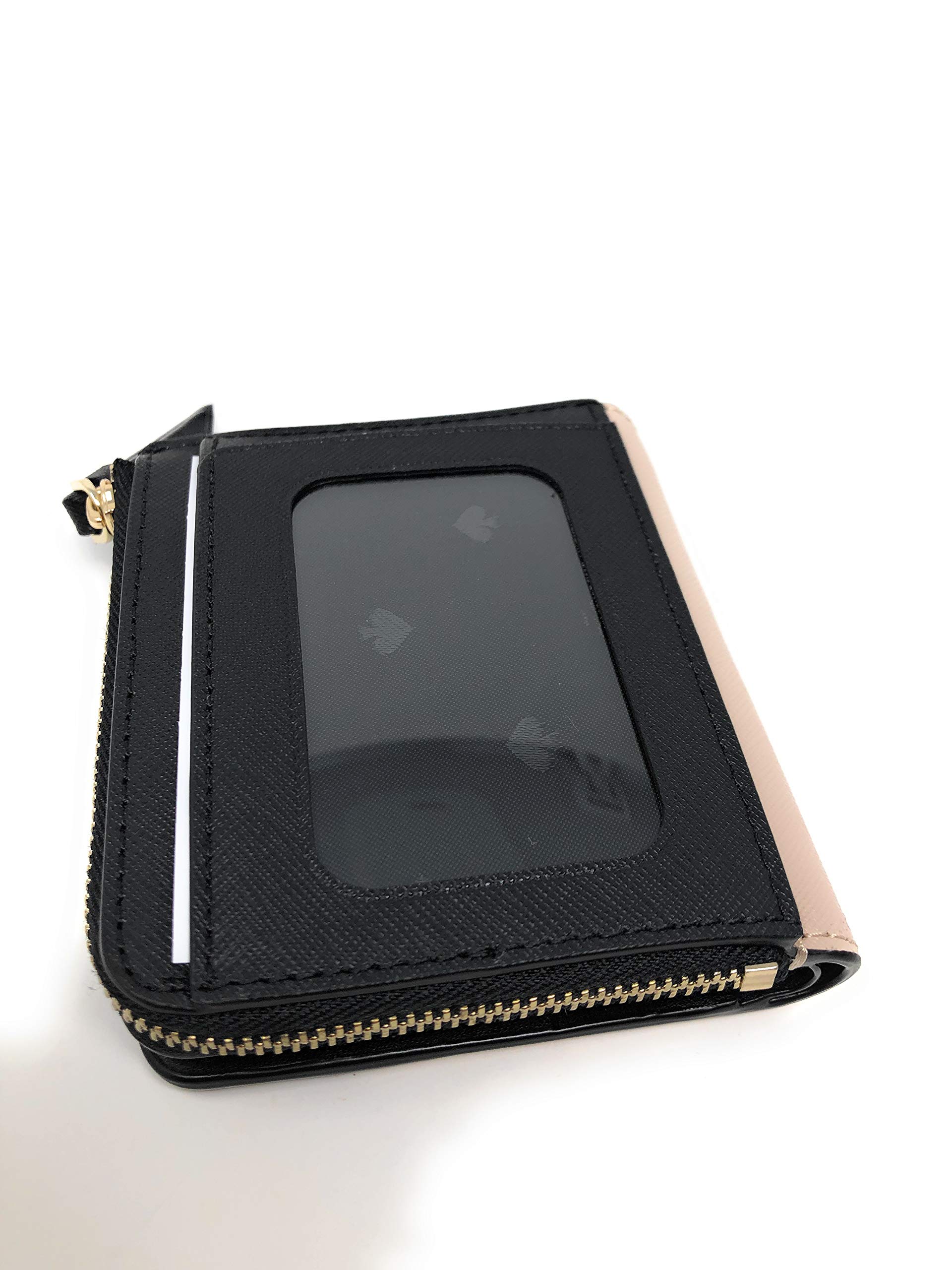Kate Spade New York Small L-Zip Bifold Wallet Beige Black