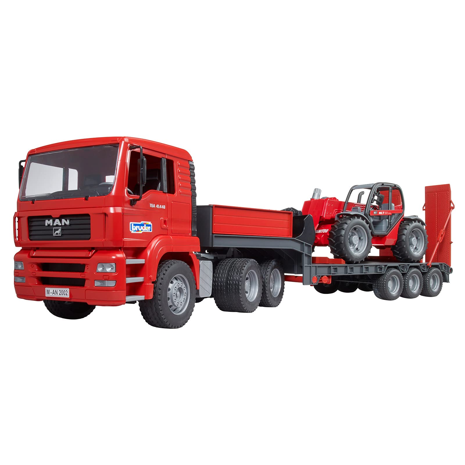 Bruder Toys Man TGA Low Loader Truck With JCB Backhoe Loader