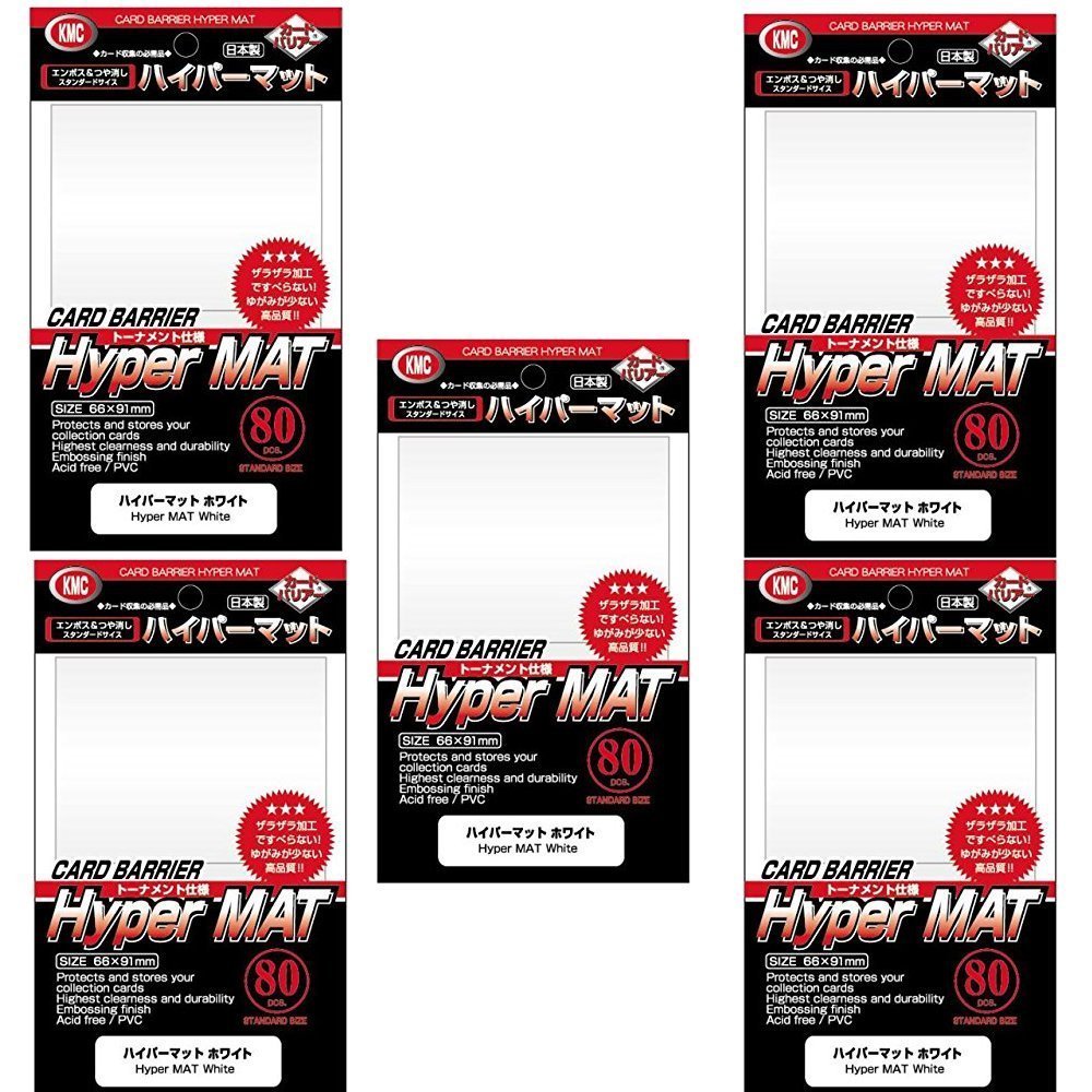 KMC Hyper Matte Sleeves White Ă5 Sets (5 Packs/total 400 Sheets) (Japan Import) Made in Japan (1 Pack)
