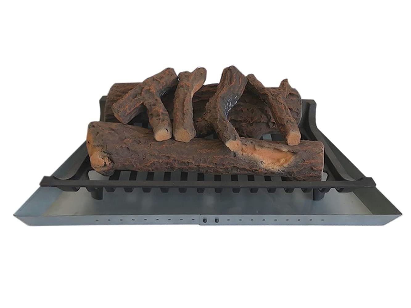 Rundetian Expandable Fireplace Tray, Galvanized Steel Adjustable Ember Holder Fireplace Pan for Collecting Ash, Silver Color(Fireplace Log Grate Not Included) FT2232