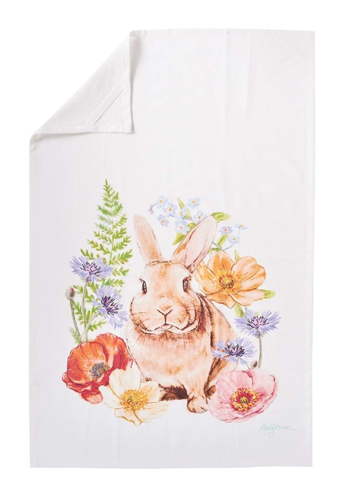 CFF Sunny Bunny Printed Flour Sack Kitchen Dish Towel