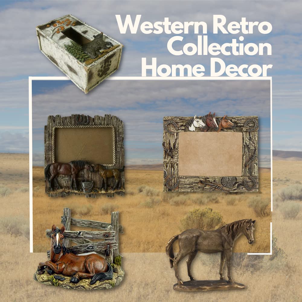 Comfy Hour Western Retro Collection Resin Craft Horse Stable Napkin Holder Brown
