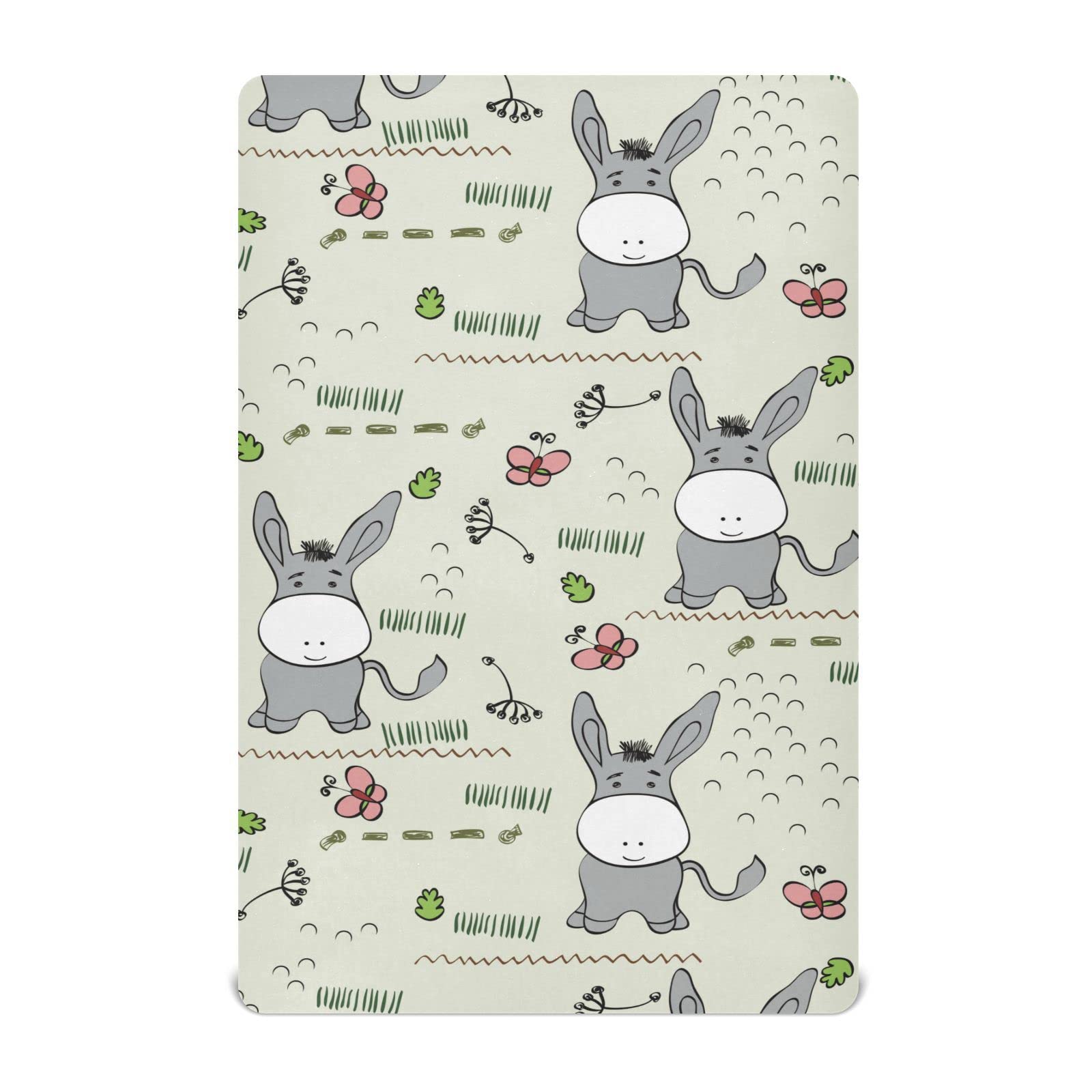 Donkey Fitted Crib Sheet for Girls and Boys,Soft Breathable Baby Sheet for Standard Size Crib Mattress 21164309