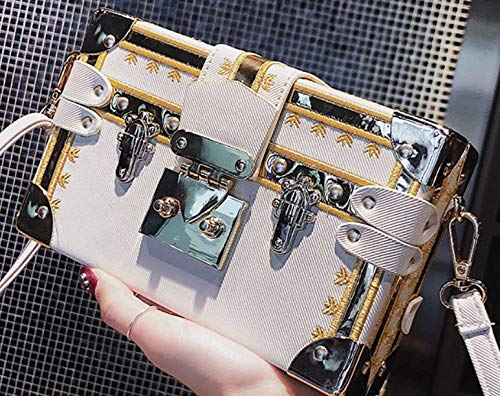 Nite closet Small Purse Gothic Lolita Vintage Satchel Women PU Leather Shoulder Bag (White)