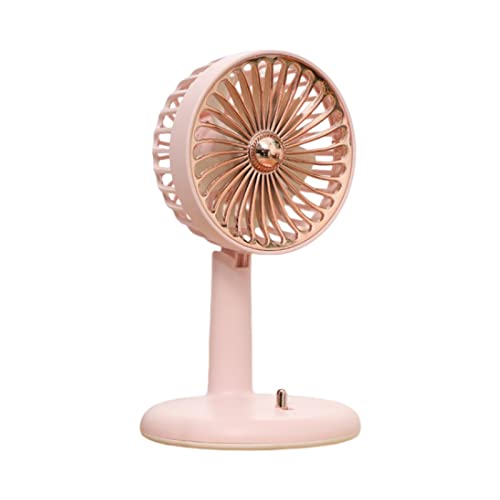 MagiDeal Desk Fan Table Fans Vintage Quiet Strong Mini USB Dual Adjustable Desktop Air Circulate Fan Personal Fan for Office Desktop Table Indoor Men, Pink